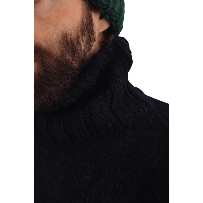 Nansen High Neck, Navy Melange – Westerlind